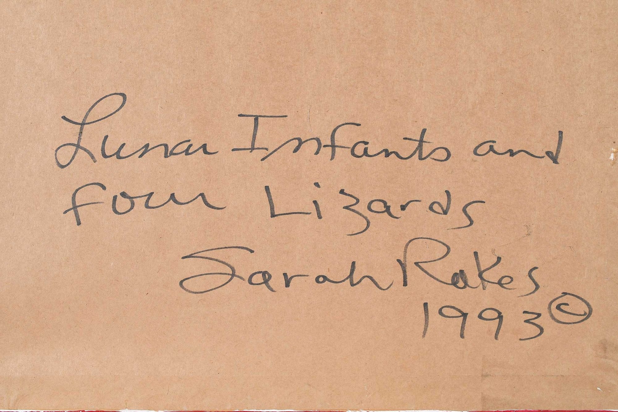 Sarah Rakes | Two works: Lunar Infants and Four Lizards; Angels and ...