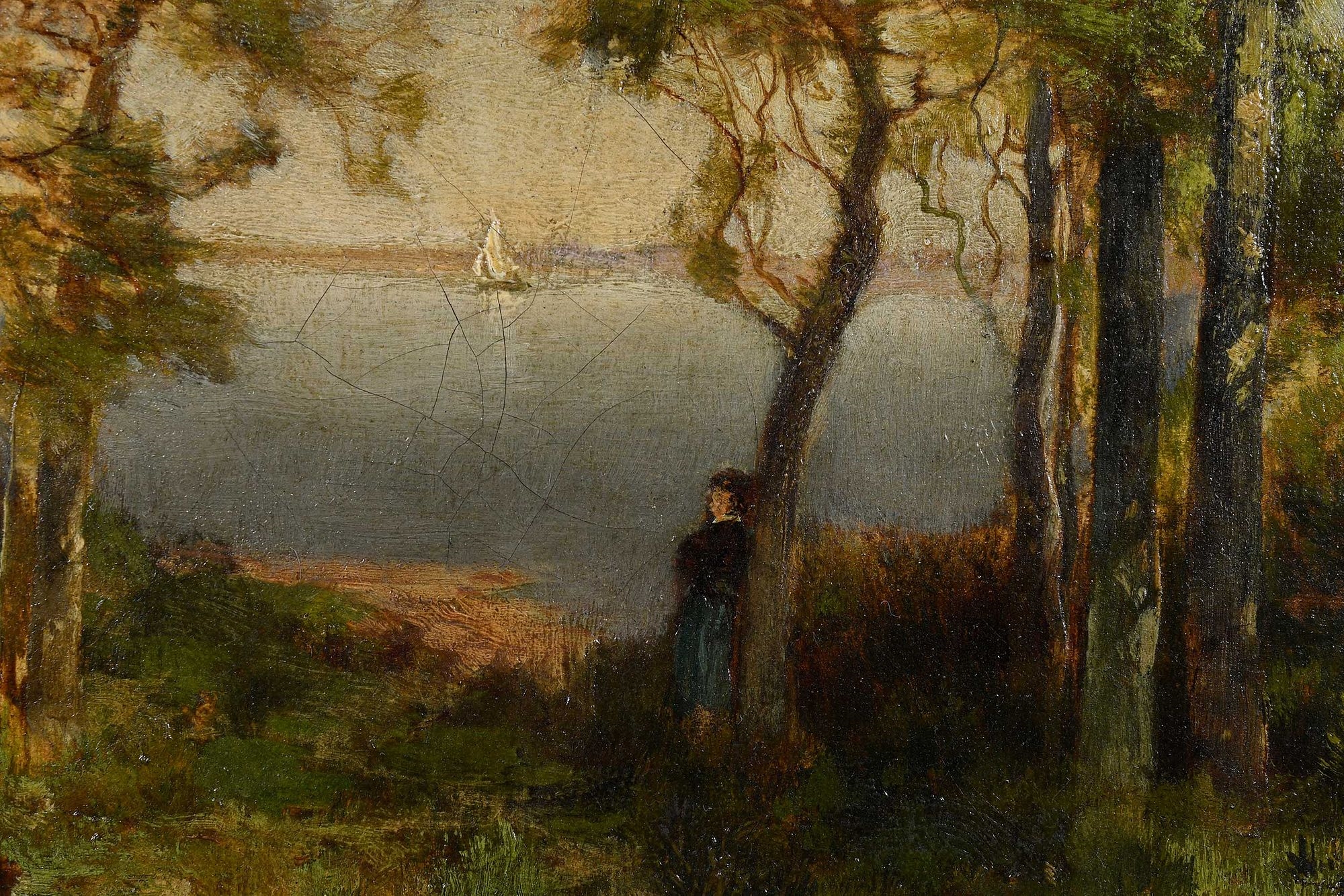 Thomas Moran | A Glimpse of Georgica Pond, Long Island, (1885) | MutualArt