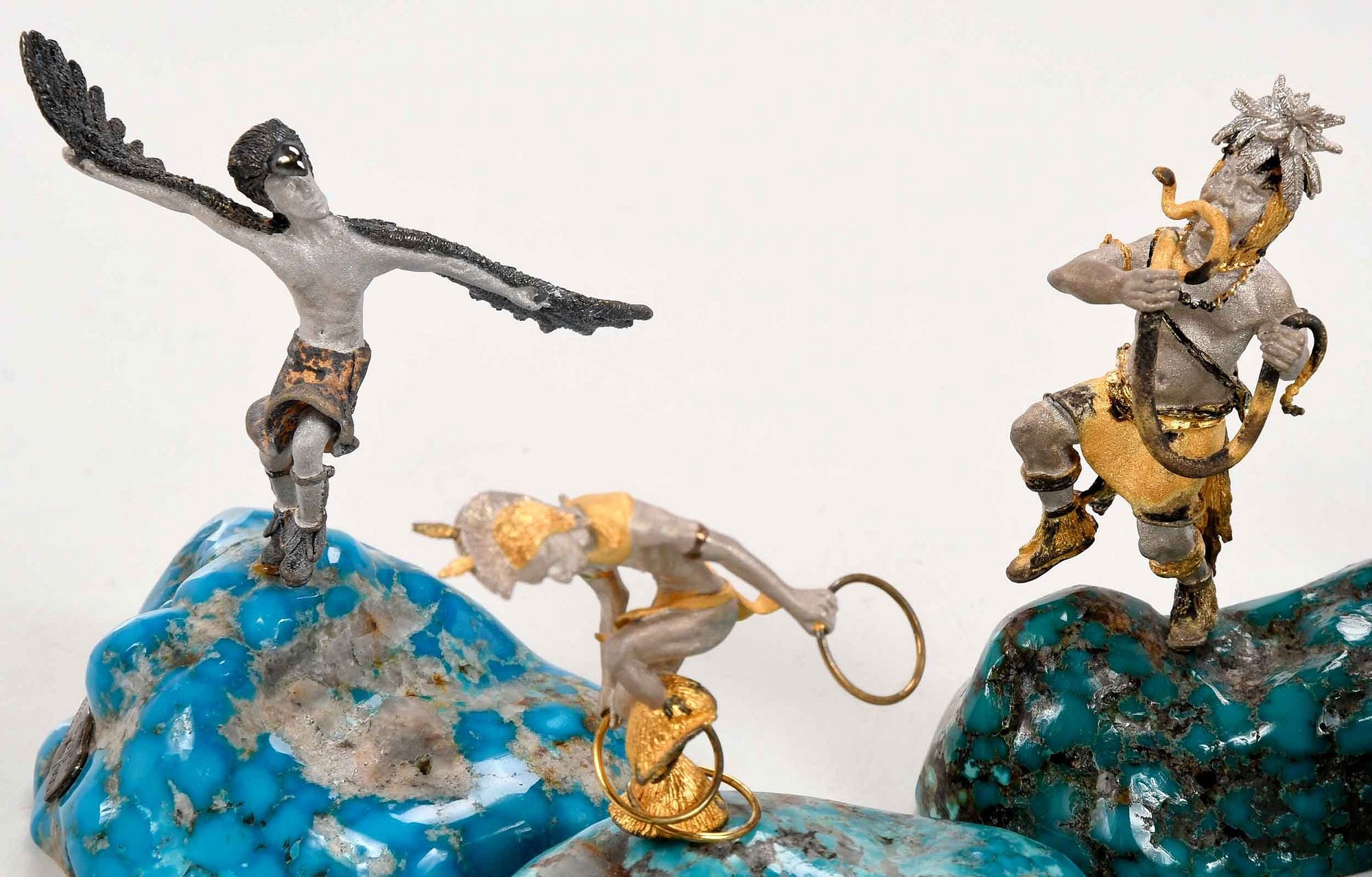 Mikael Redman | All set on turquoise base, nine different Kachinas in ...