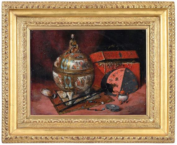 François Martin-Kavel | Still life with Satsuma Sensor and Fan (1886 ...