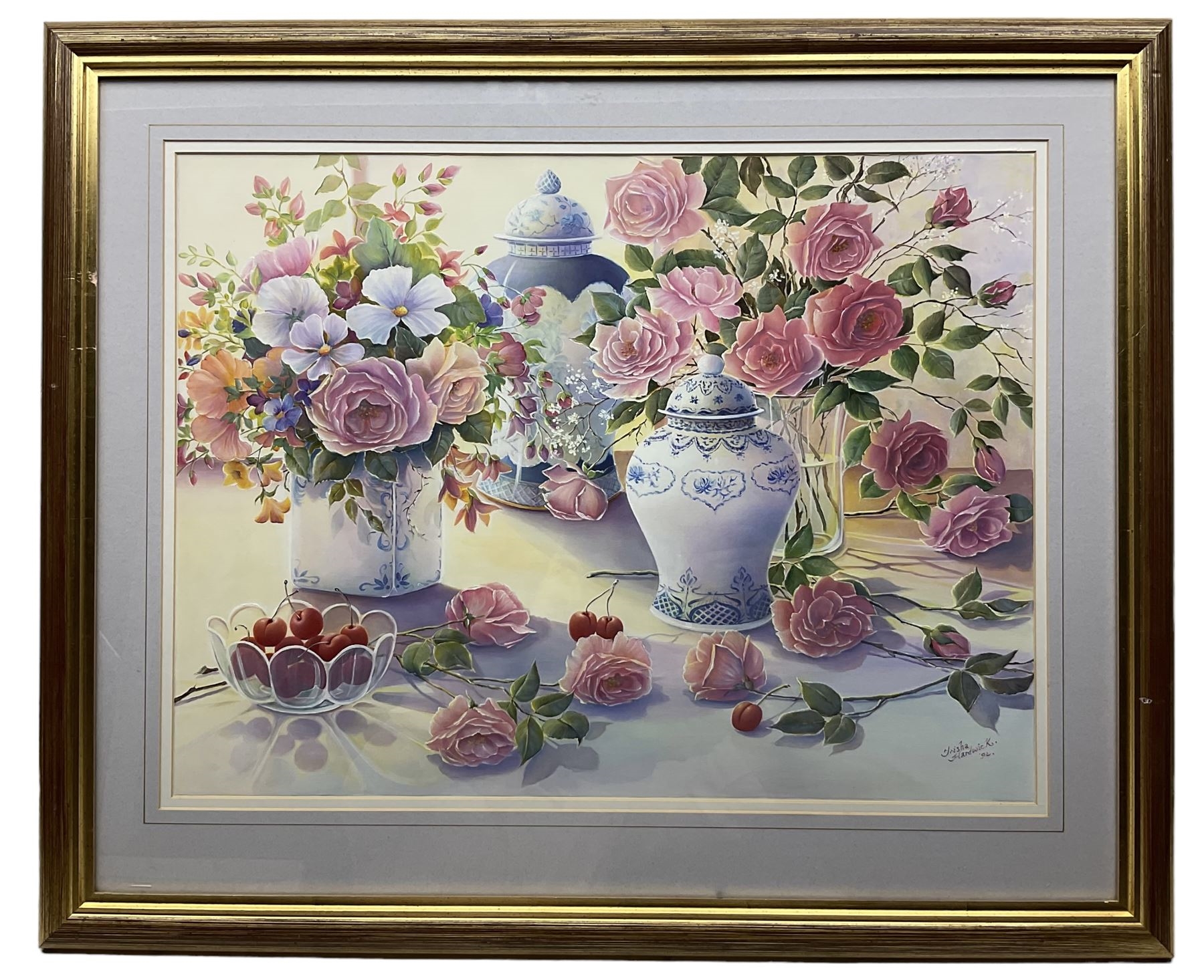 Trisha Hardwick | Still Life of Roses and and Porcelain (92) | MutualArt