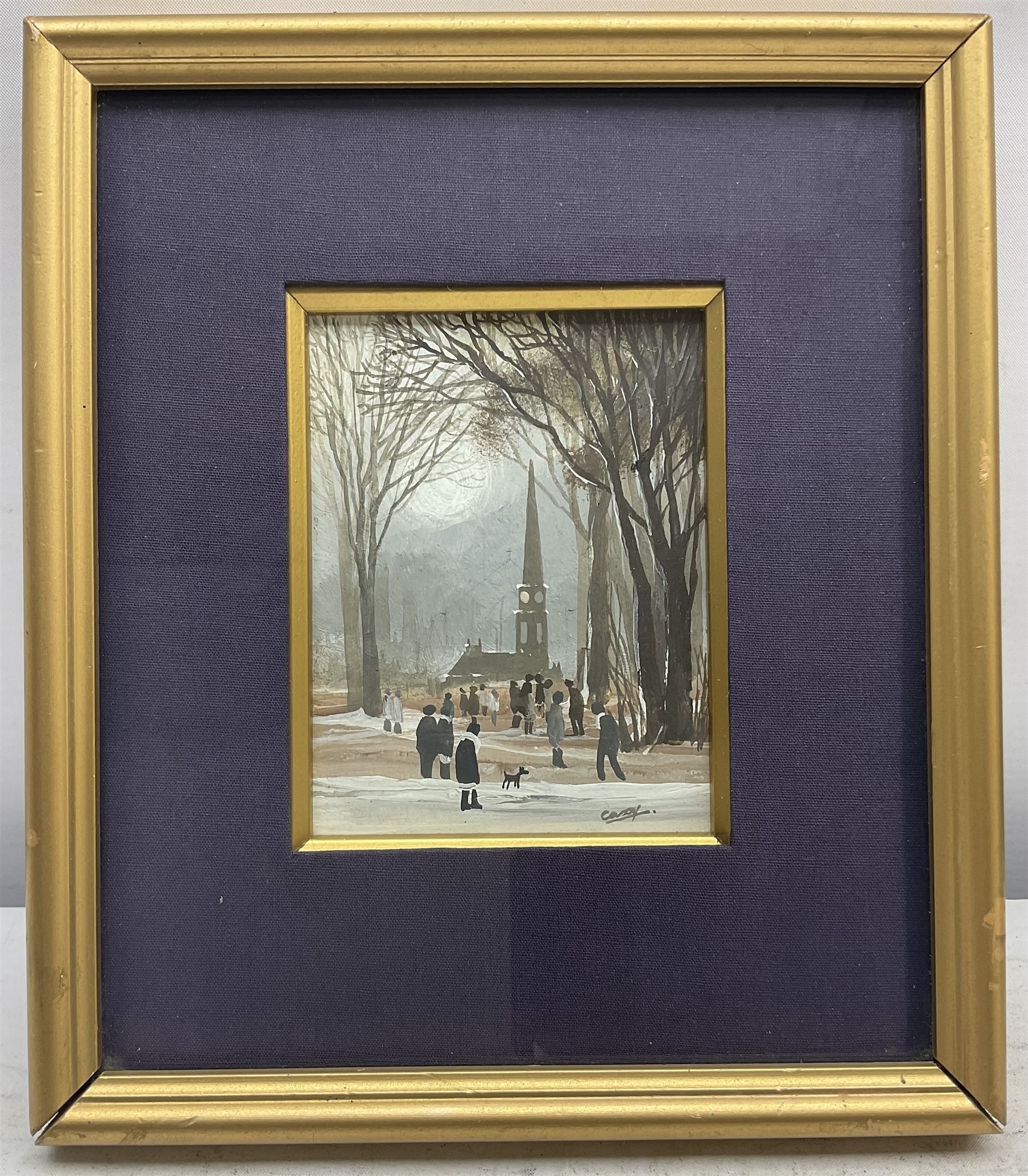 Brian Shields | Figures before a Church in Winter | MutualArt