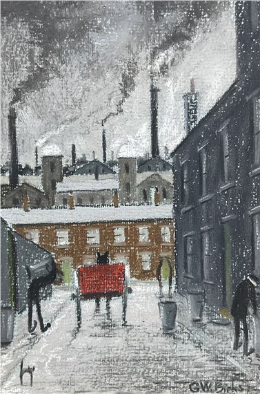 Geoffrey W. Birks | Horse and Cart in an Industrial Street | MutualArt