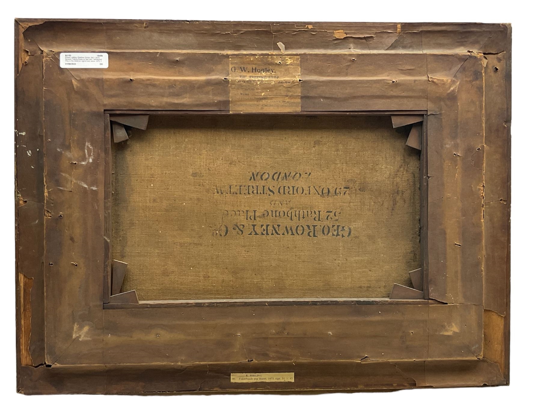 Robert Jobling | Berwick Fishing Boats at Sea with Tall Masted Ship in ...