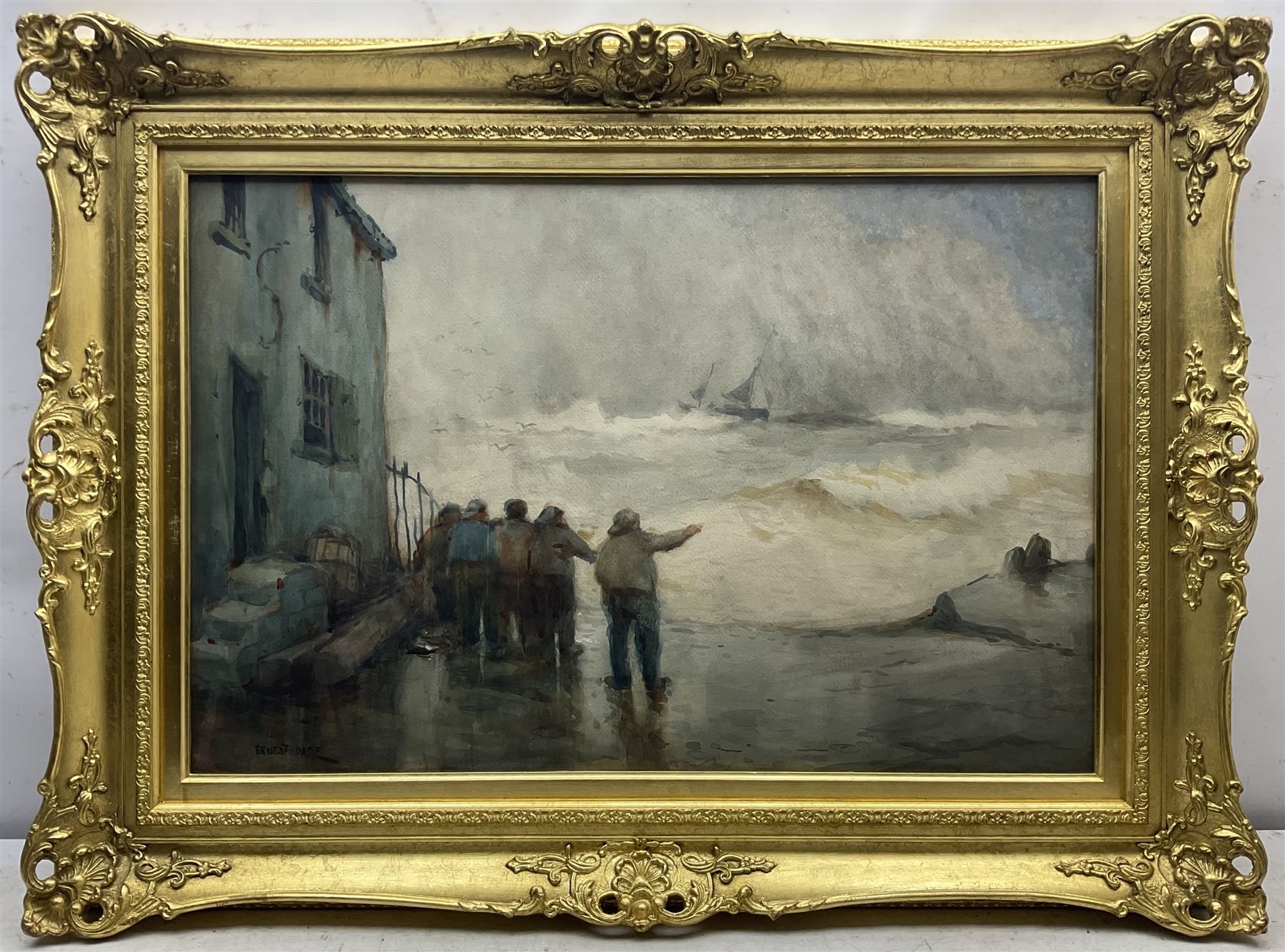 Ernest Dade | 'Ashore' - Fishermen beside the Old Cod and Lobster ...