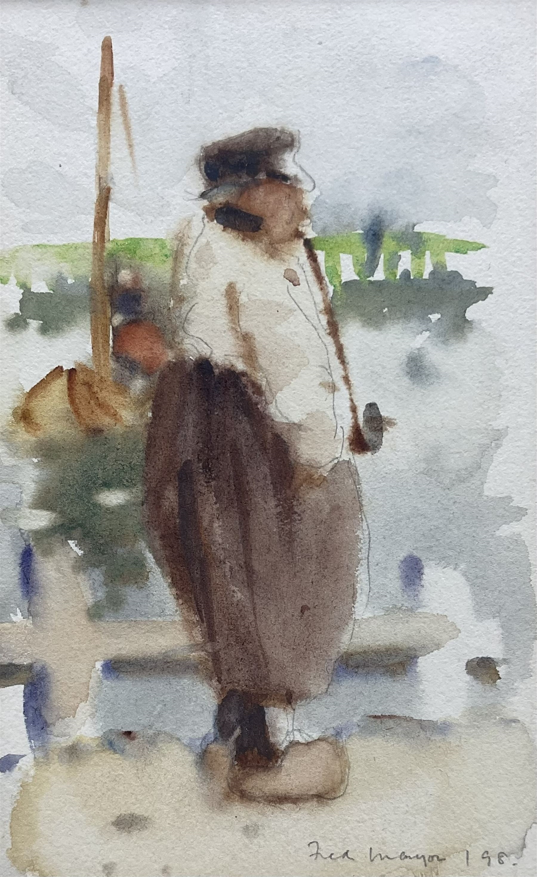 William Frederick Mayor | Dutchman Smoking a Pipe (1898) | MutualArt