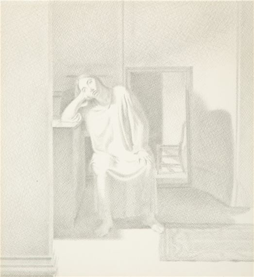 William Wilkins | Interior with Seated Girl (1974) | MutualArt