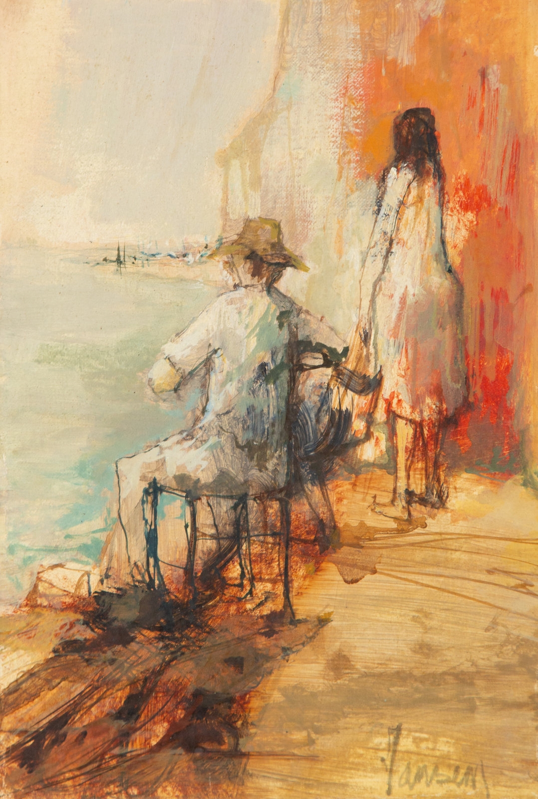 Jean Jansem | Personajes sur la plage | MutualArt