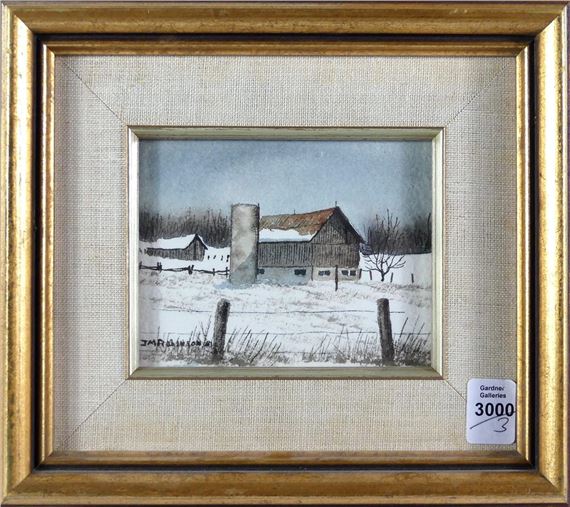 J. M. Robinson | Set of three miniature watercolours on paper | MutualArt