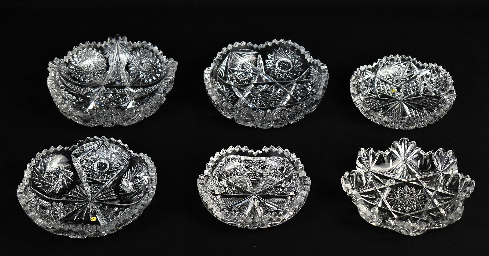 William Anderson | VICTORIAN CUT GLASS CANDY DISHES (6) (Early 1900s ...