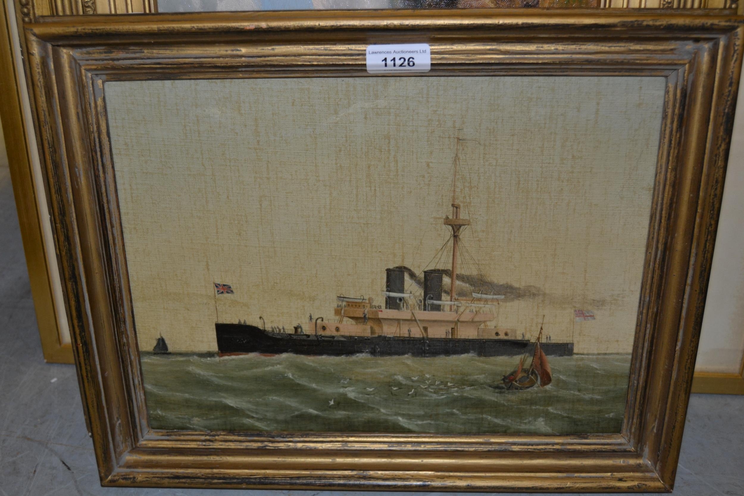 George Mears | Maritime scene with an iron clad steam ship and other ...