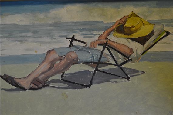 Pablo Matania | Figures seated on deckchairs (20th Century) | MutualArt