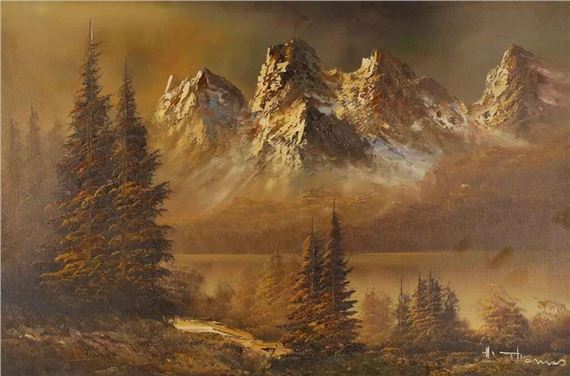H. Thomas | Mountain Lake Landscape | MutualArt