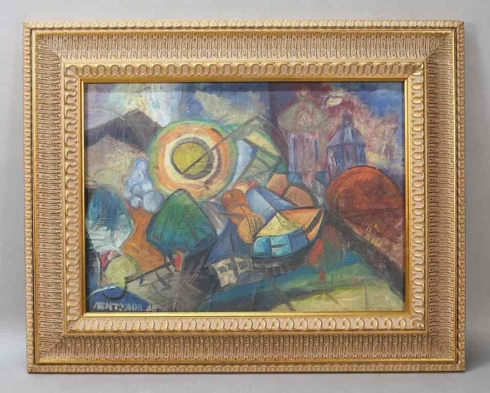 Aristarkh Lentulov | Cubist village landscape (1914) | MutualArt
