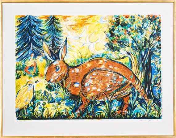 Dagmar Glemme | Motif of winged hare | MutualArt