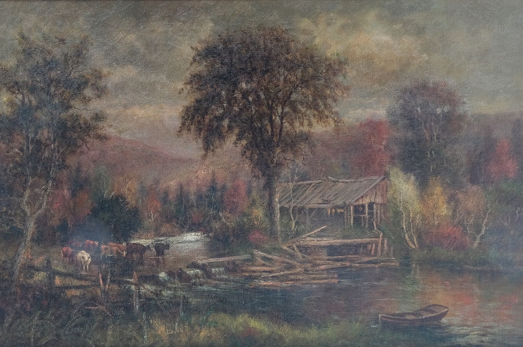 Herman Rohde | Cattle in Mill Stream Scene | MutualArt
