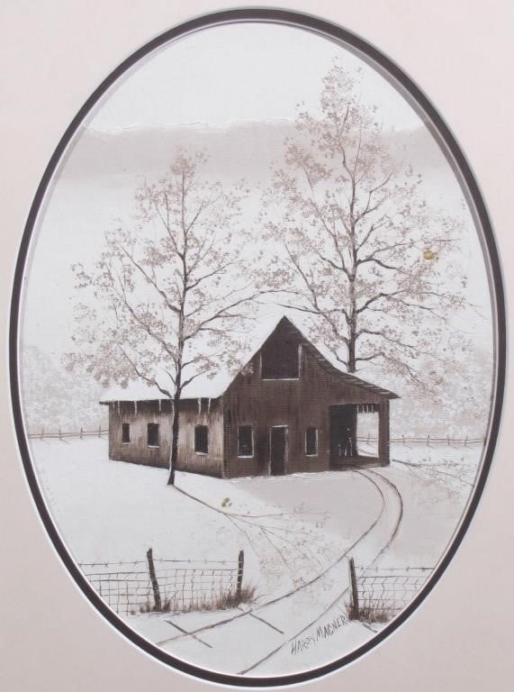 Harry Magner | Barn in Winter | MutualArt