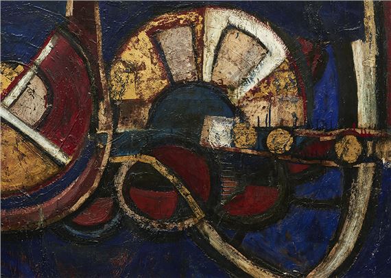 Leonard French | Landscape with Helmets (1961) | MutualArt