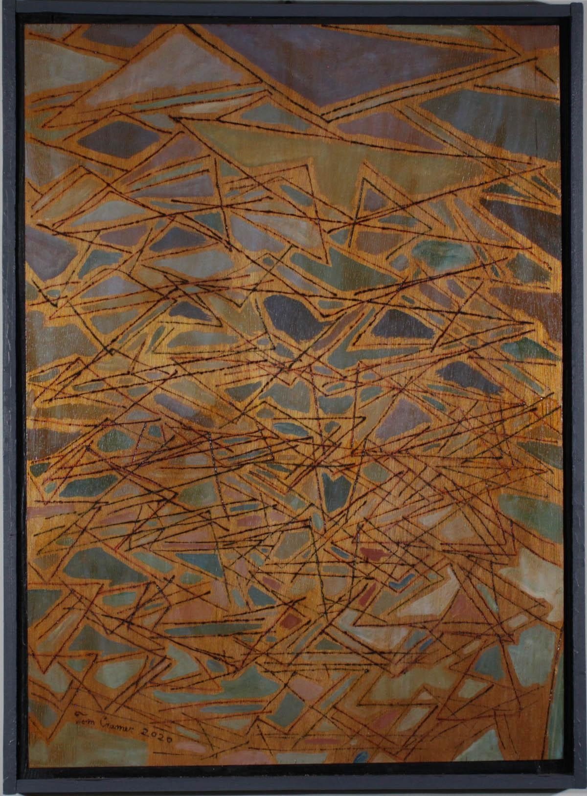 Tom Cramer | TOM CRAMER OIL AND WOODBURNING ON PANEL | MutualArt