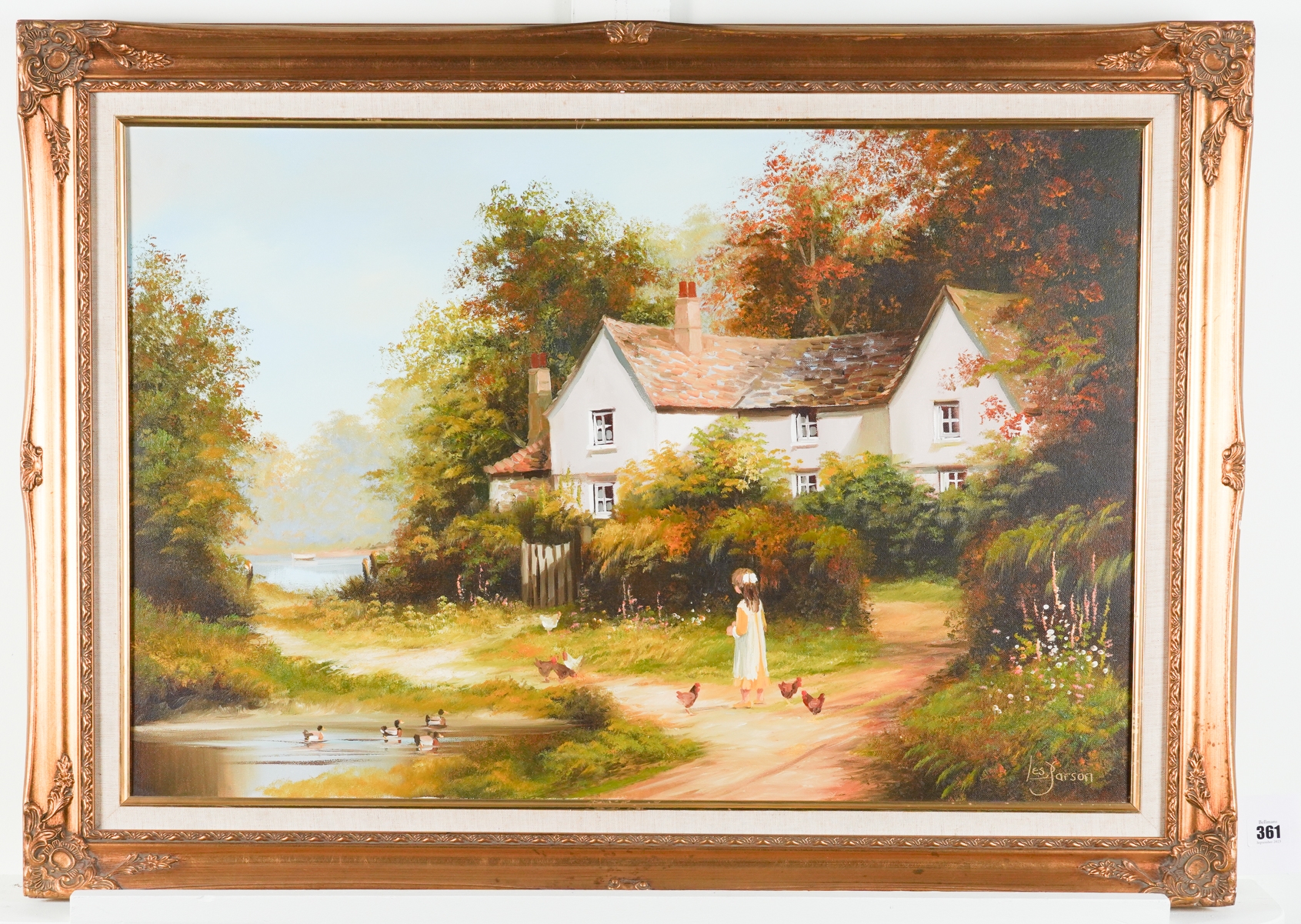 Les Parson | A girl with chickens and ducks outside a house in the ...