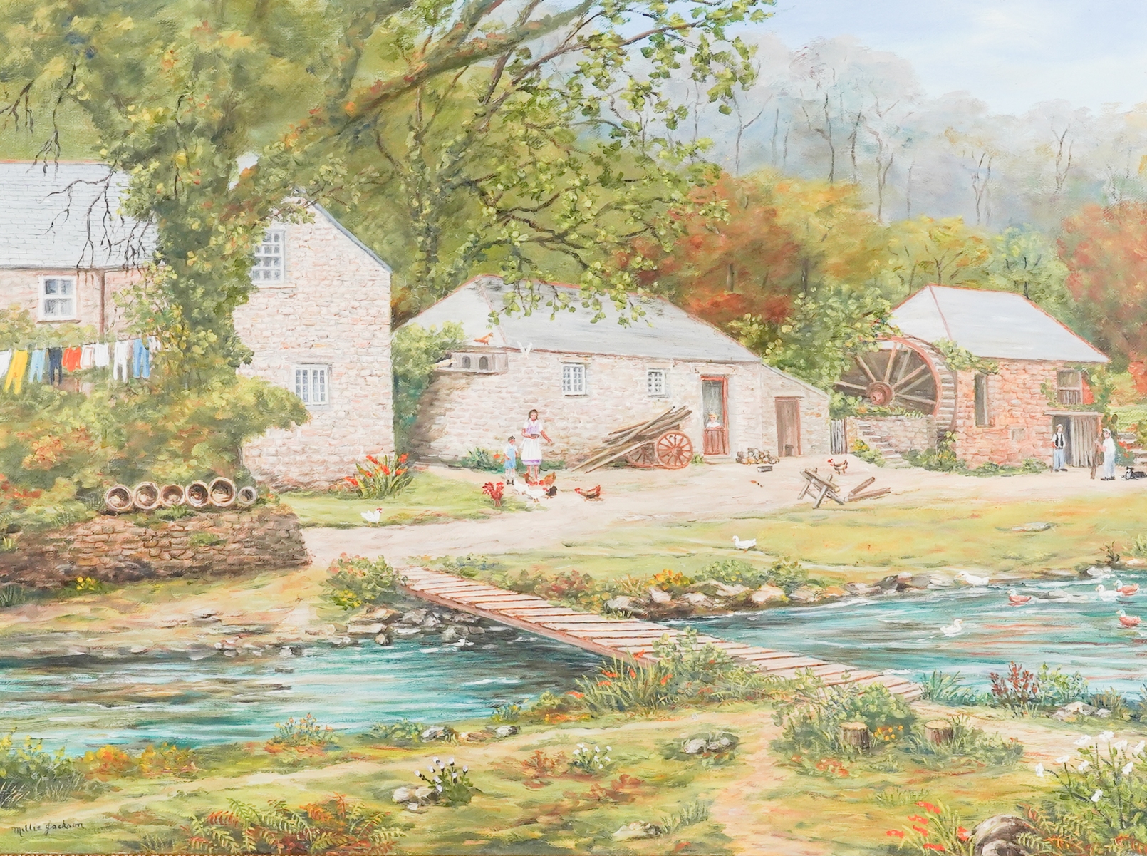 Les Parson | A girl with chickens and ducks outside a house in the ...