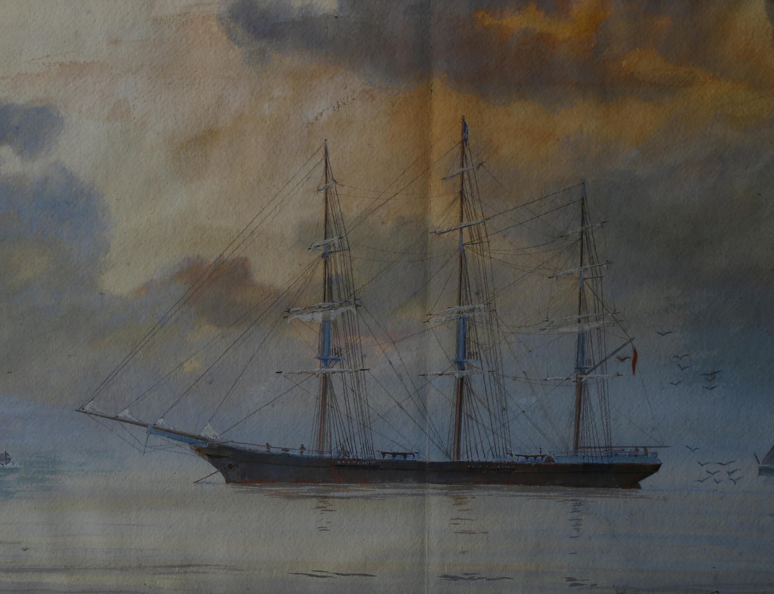 Arthur Cooper | 3-masted clipper ship at sea | MutualArt
