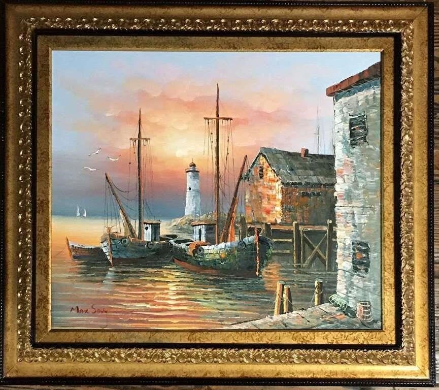 Max Savy | Boat Dock Scene | MutualArt