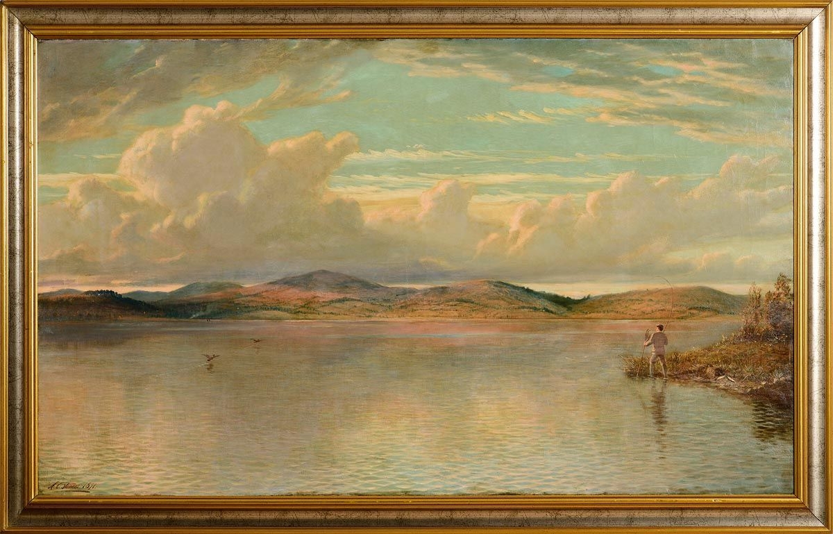 Anthony Carey Stannus | Landing a Fish (1891) (1891) | MutualArt