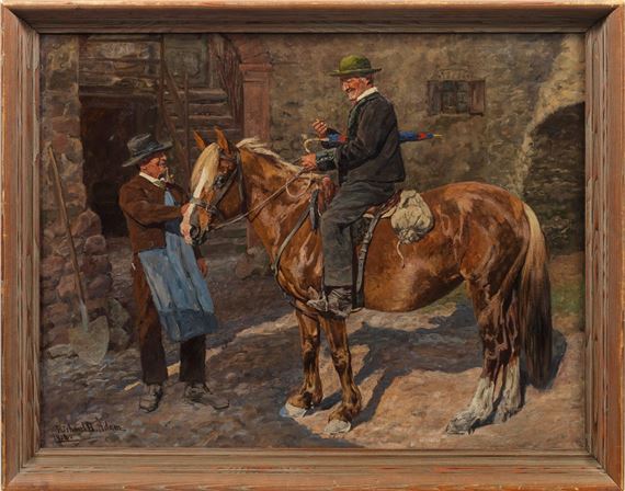 Richard Benno Adam | Zwei Tiroler Bauern mit Haflinger (1912) | MutualArt