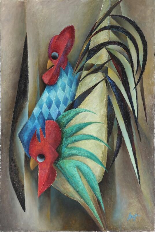 Orla Muff | Composition with roosters | MutualArt