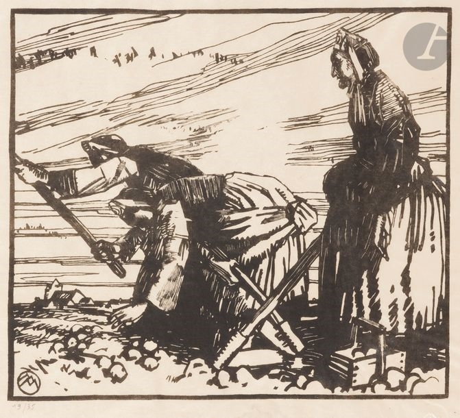 Mathurin Méheut | Harvesting potatoes (1919 - 1920) | MutualArt