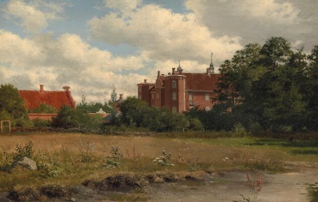 Carl Henrik Bøgh | View of the manor Gammel Estrup (1859) | MutualArt