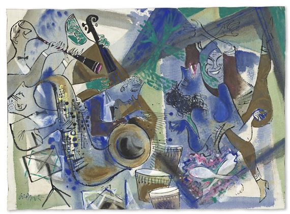 William Gropper | Rhythm in Blue (Circa 1950) | MutualArt
