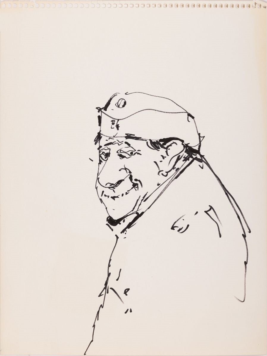 Carl Vocke | Altrhein with boat, sketches of soldiers, inter alia ...