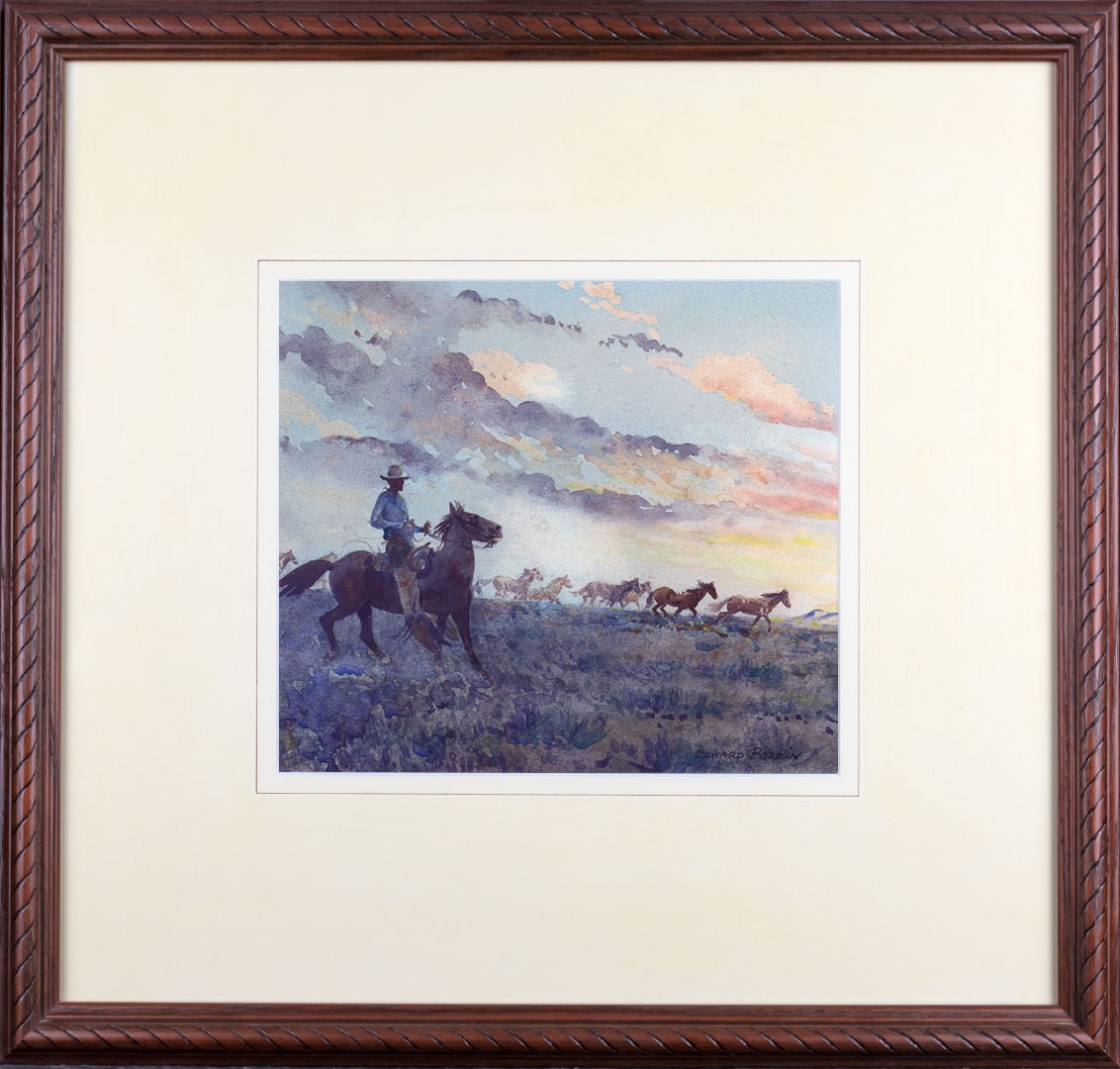 Edward Borein | Mustang Round Up | MutualArt