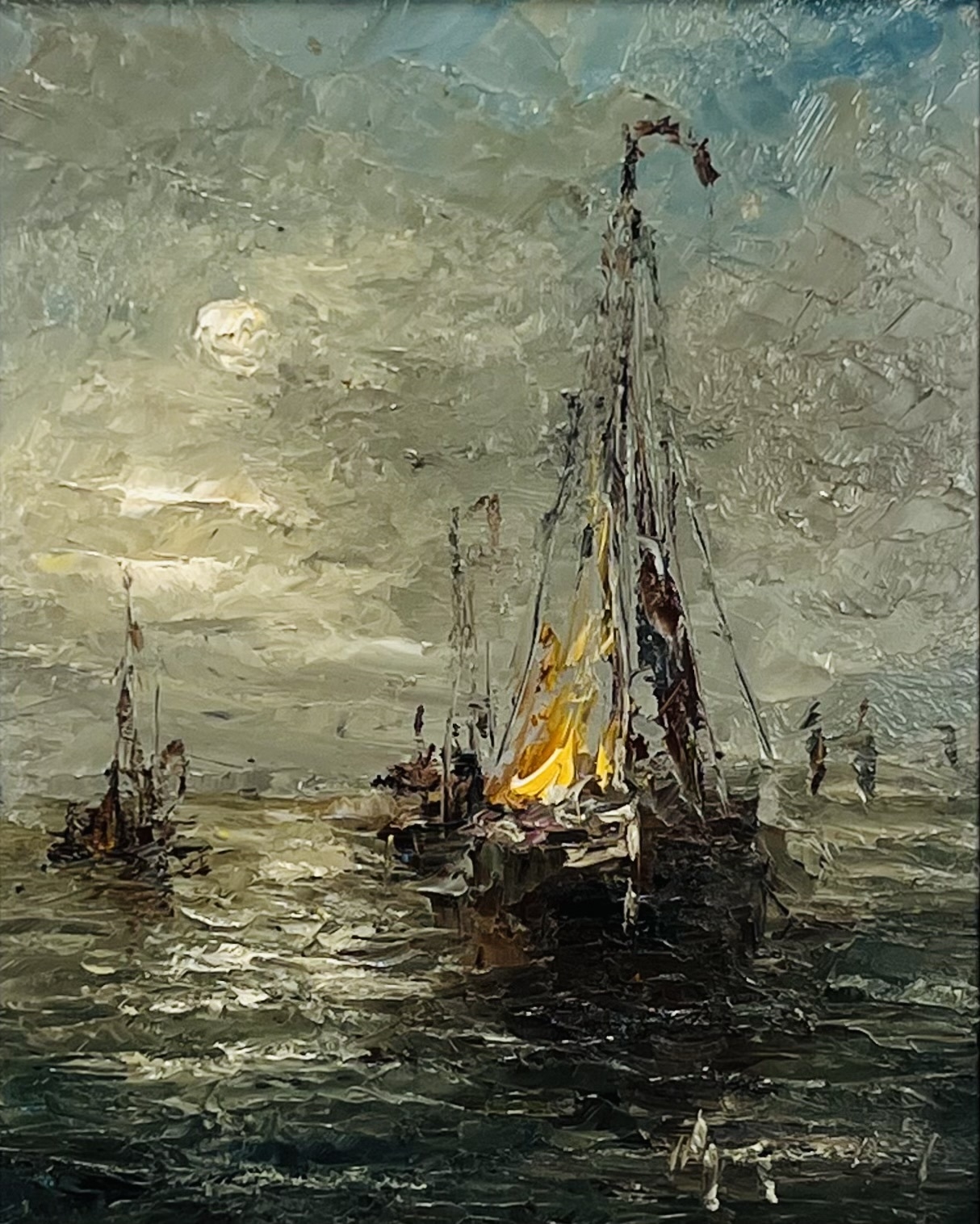 Jan Bévort | Schilderij met platbodems door J.H.H. (John) Bevort (1917 ...