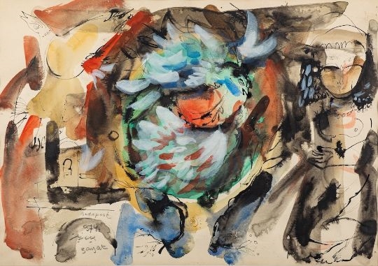 Elias Zayat | Abstract Birds with Female Figures | MutualArt