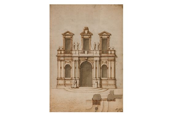 Alexander Rossini | Architectural design for an elevation of a palatial ...