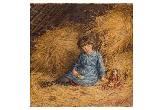 Caroline Paterson Sharpe | A little girl carrying a basket of flowers ...