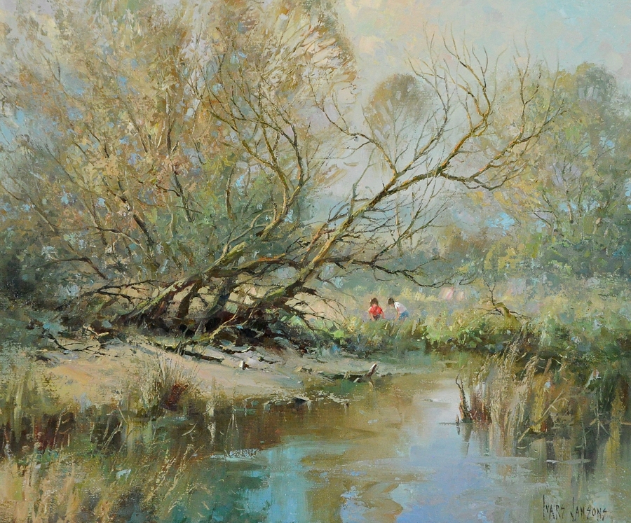 Ivars Jansons | Children Fossicking near Silver Lake | MutualArt