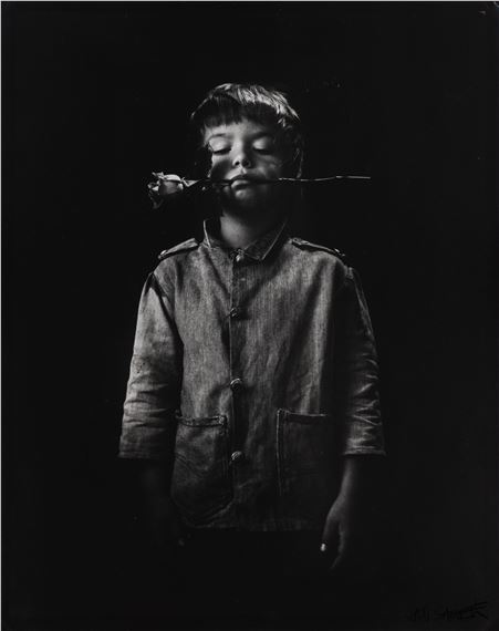 Jan Saudek | Untitled Boy With Rose (1969) | MutualArt