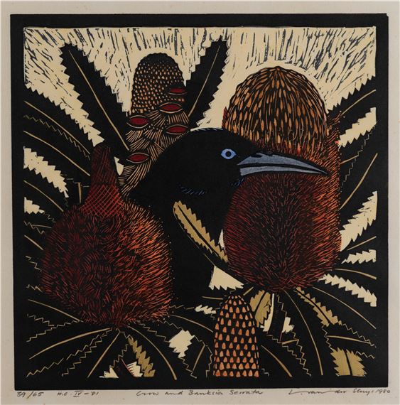 Leslie Sluys | Crow and Banksia Serrata (1980) | MutualArt