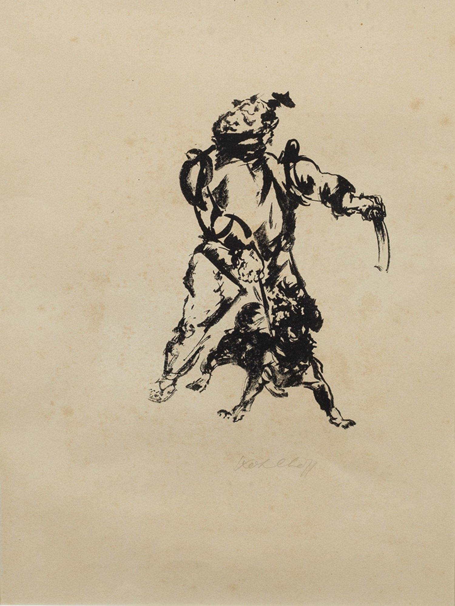 Wilhelm Kohlhoff | Samurai mit Hund (1893) | MutualArt