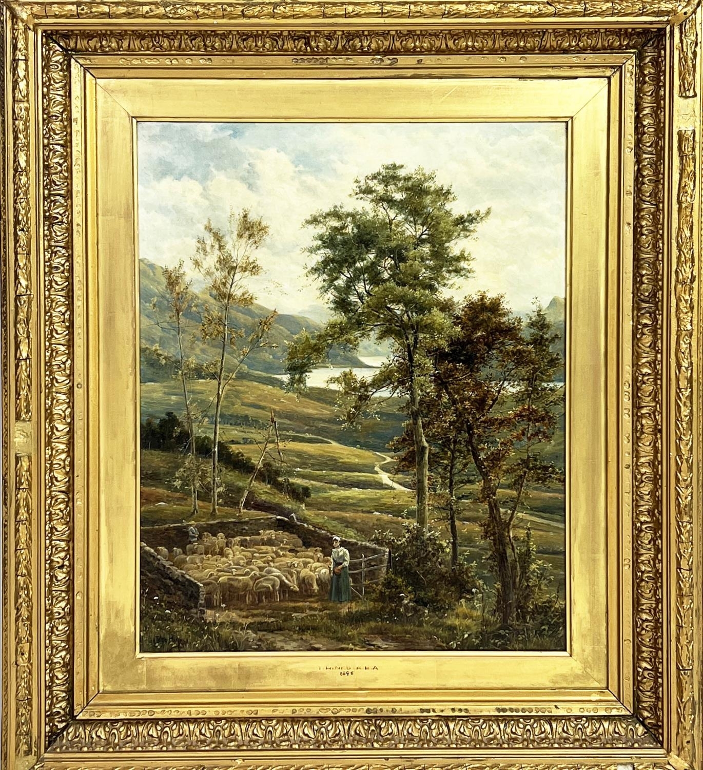 Theodore Hines | 'A Shepherd and his wife with their flock' | MutualArt