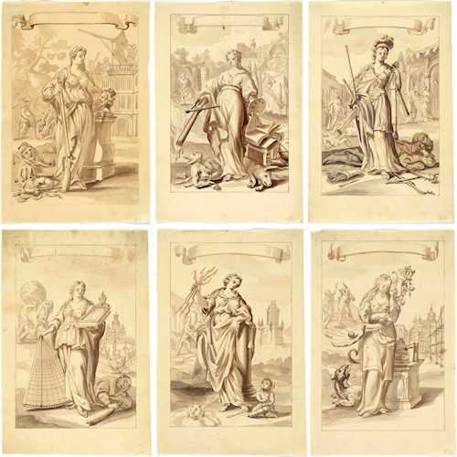 Augsburger Meister | Six female allegories of Greek and Roman mythology ...