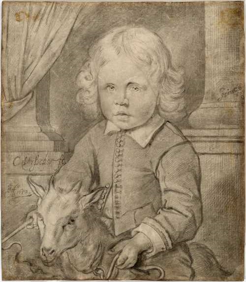 Cornelis Visscher | Portrait of a boy with a goat | MutualArt