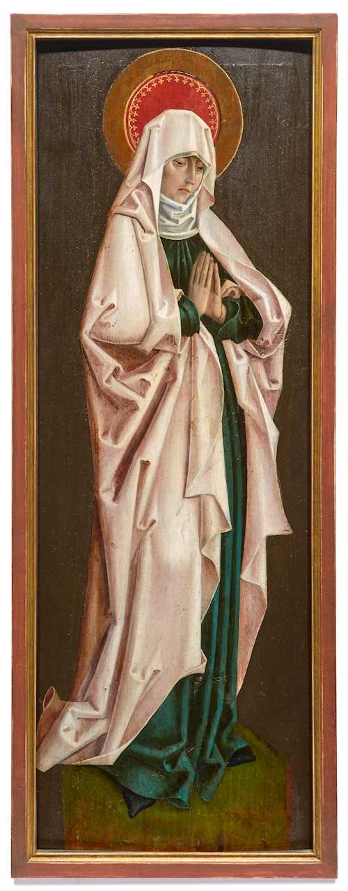 Master of 1477 | Two panels with The Holy Mary and John | MutualArt