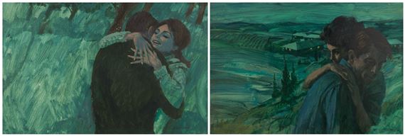 Ben Wohlberg | a couple embracing in a landscape | MutualArt
