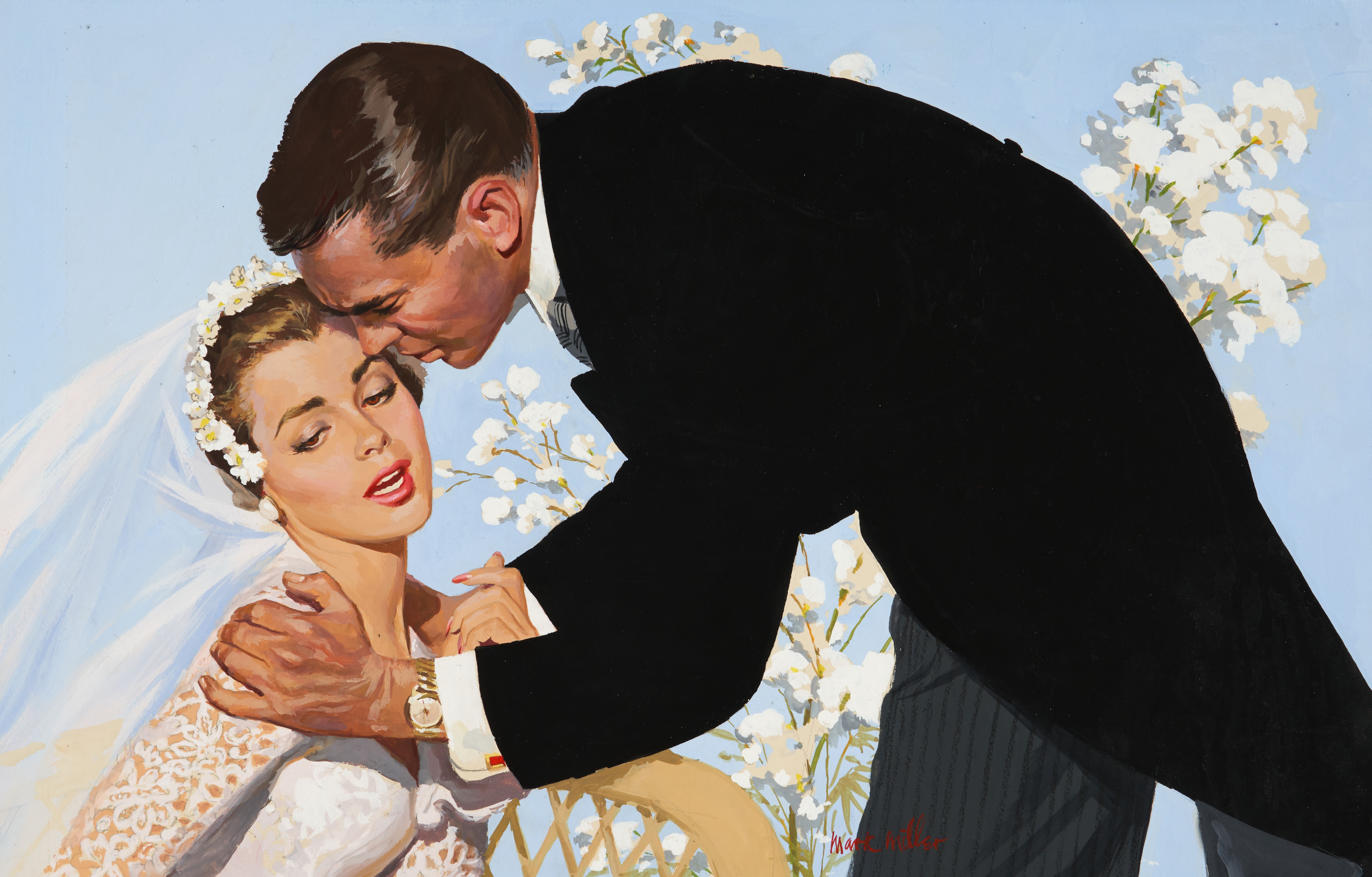 Vintage Bride Groom Illustration