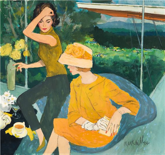 Marshall Dawson Miller | young women in an interior with one seated in ...